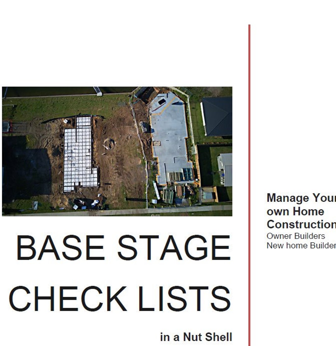 Construction Template for Sale-base Stage Check List-ideal for New Home ...
