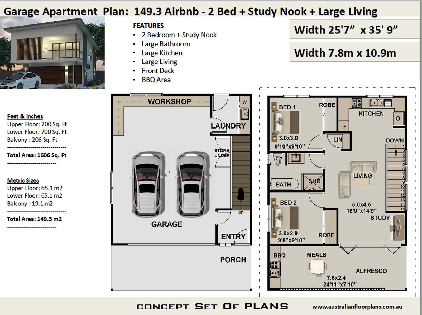 Best 2 Bed Study House Plan Area 149.3 M2 1606 Sq Foot - Etsy