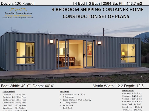 Spacious 4 Bedroom Shipping Container Homes