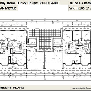 Multi Family Duplex House Plans/ 8 Bedroom Home/ Modern Duplex | #multi ...