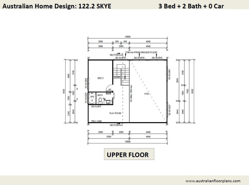 122.2 m2 Barn Style House Plan 3 bed Australian house | Etsy