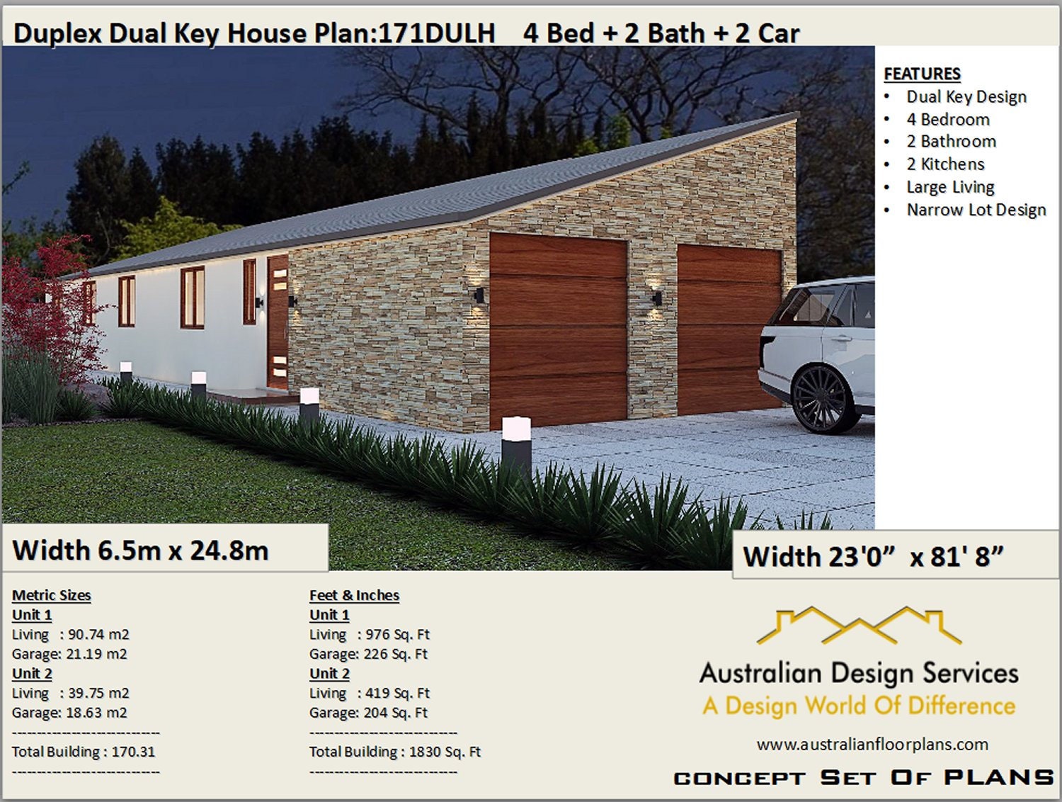 4 Bedroom Dual Key Narrow Duplex Design 171 M2 (1830 Sq Foot) | Perfect ...