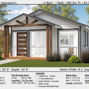 Hamptons Style 2-bedroom Granny Flat | 635 Sq Ft or 59.8 M2 | Perfect ...