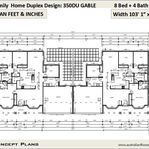 Multi Family Duplex House Plans/ 8 Bedroom Home/ Modern Duplex | #multi ...