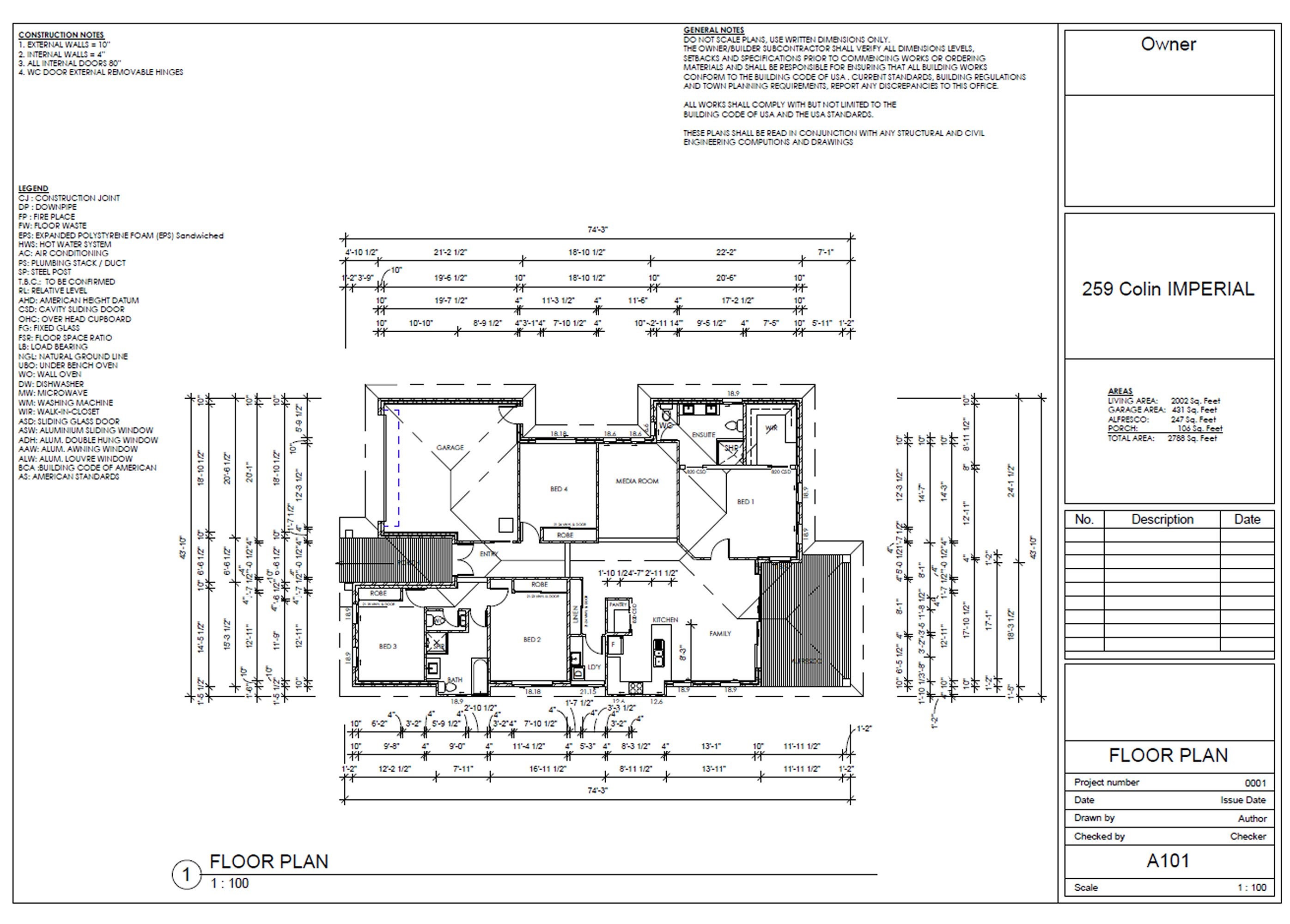 4 Bedroom MODERN HOUSE PLANS 186 M2 / 2002 Sq. Feet 4 Bedroom / Modern ...