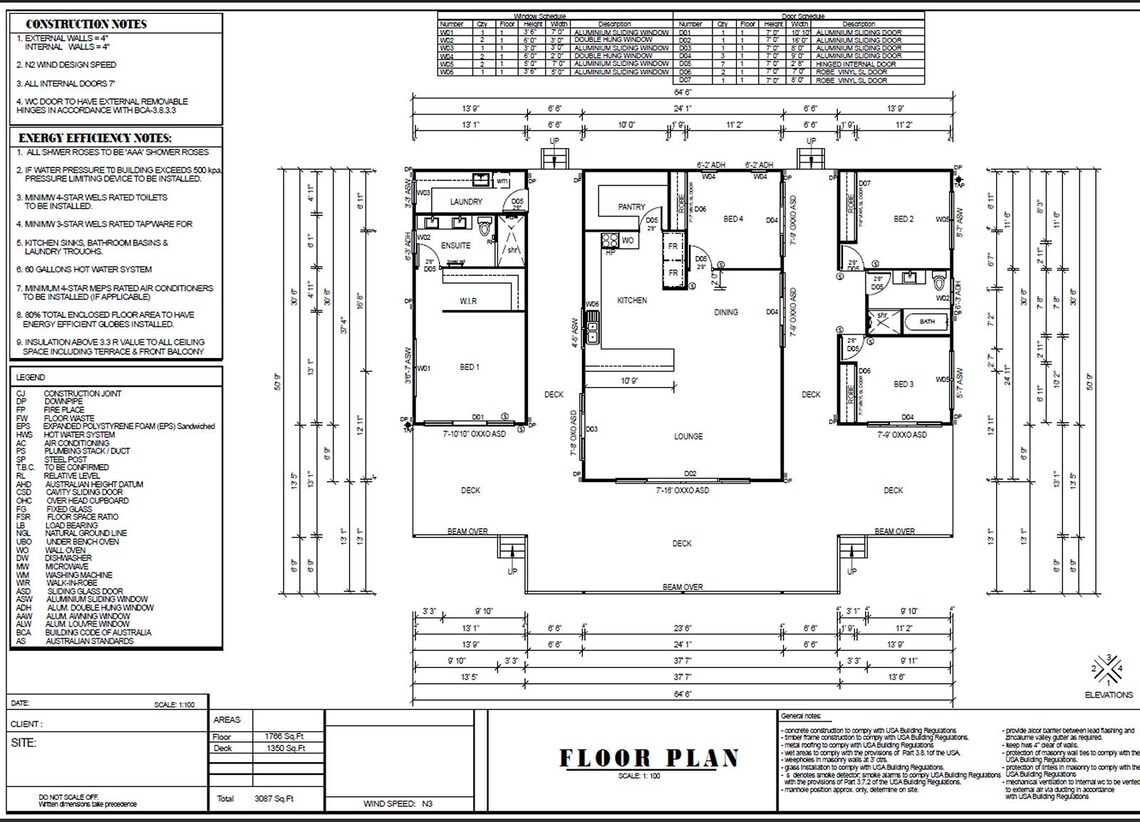 House Plan Sloping Land 3087 Sq Foot 286.8m2 Pavilion Home | Etsy