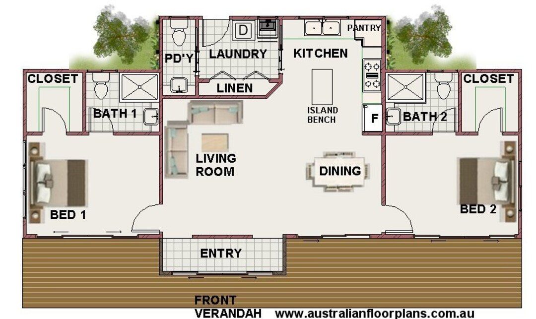 Modern Granny Flat Small and Tiny Home Design 90.6m2/ 976 Sq. Feet ...