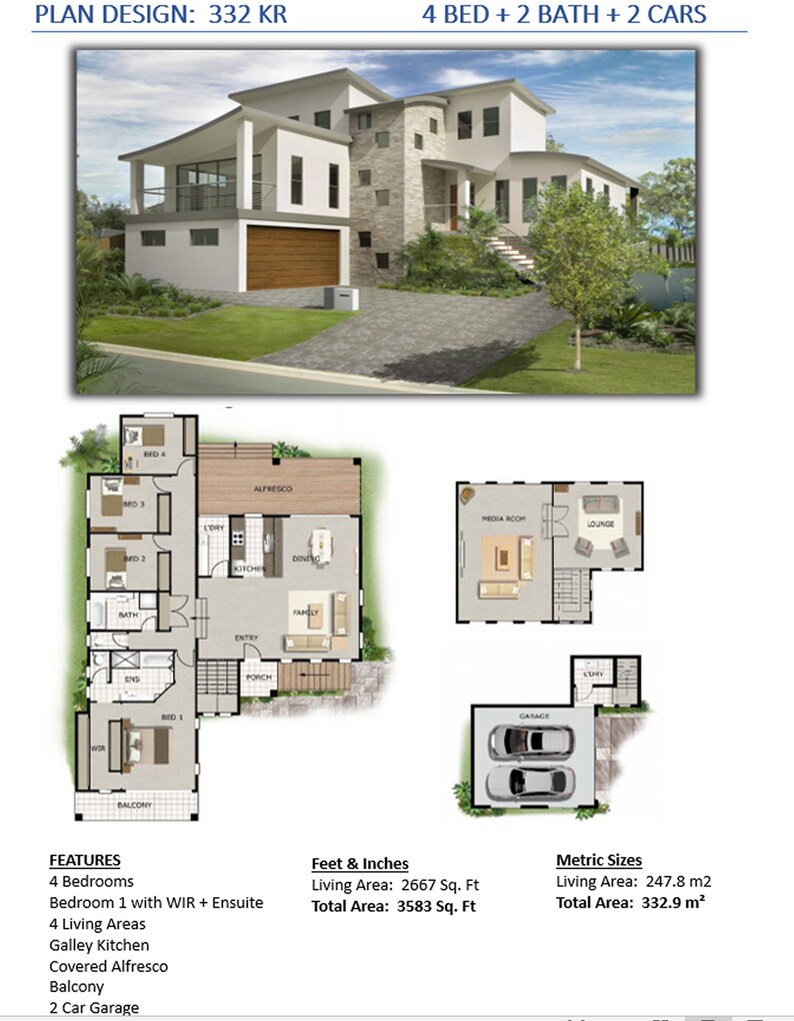 SPECTACULAR 2 Level House Plans Homes, Double Storey House Plans,modern ...