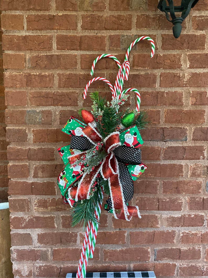 Christmas Candy Cane Door Hanger Holiday Candy Cane XMas | Etsy