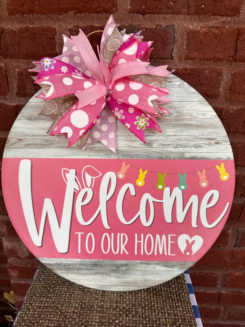 Easter Welcome Door Hanger for Front Door Easter Bunny Door - Etsy
