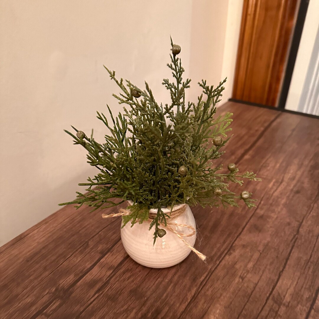 Everyday Cedar Greenery Tiered Tray Floral, Country Rustic Decor, Mini ...