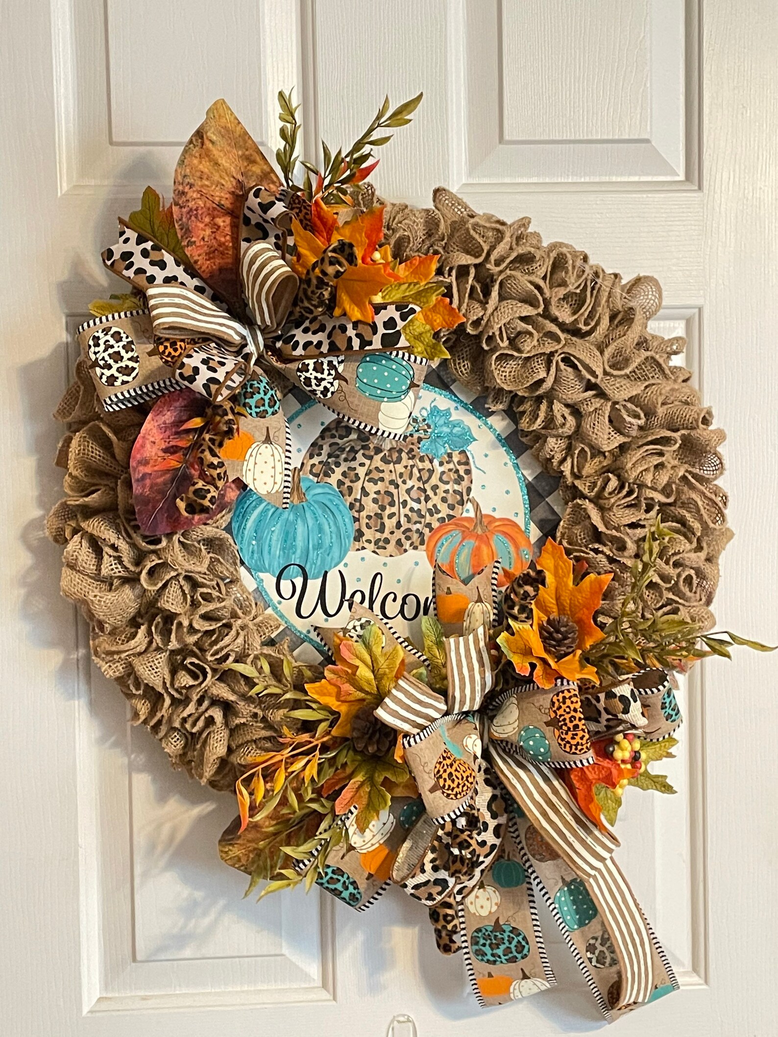 Fall Wreath Thanksgiving Wreath Welcome Fall Burlap Wreath | Etsy