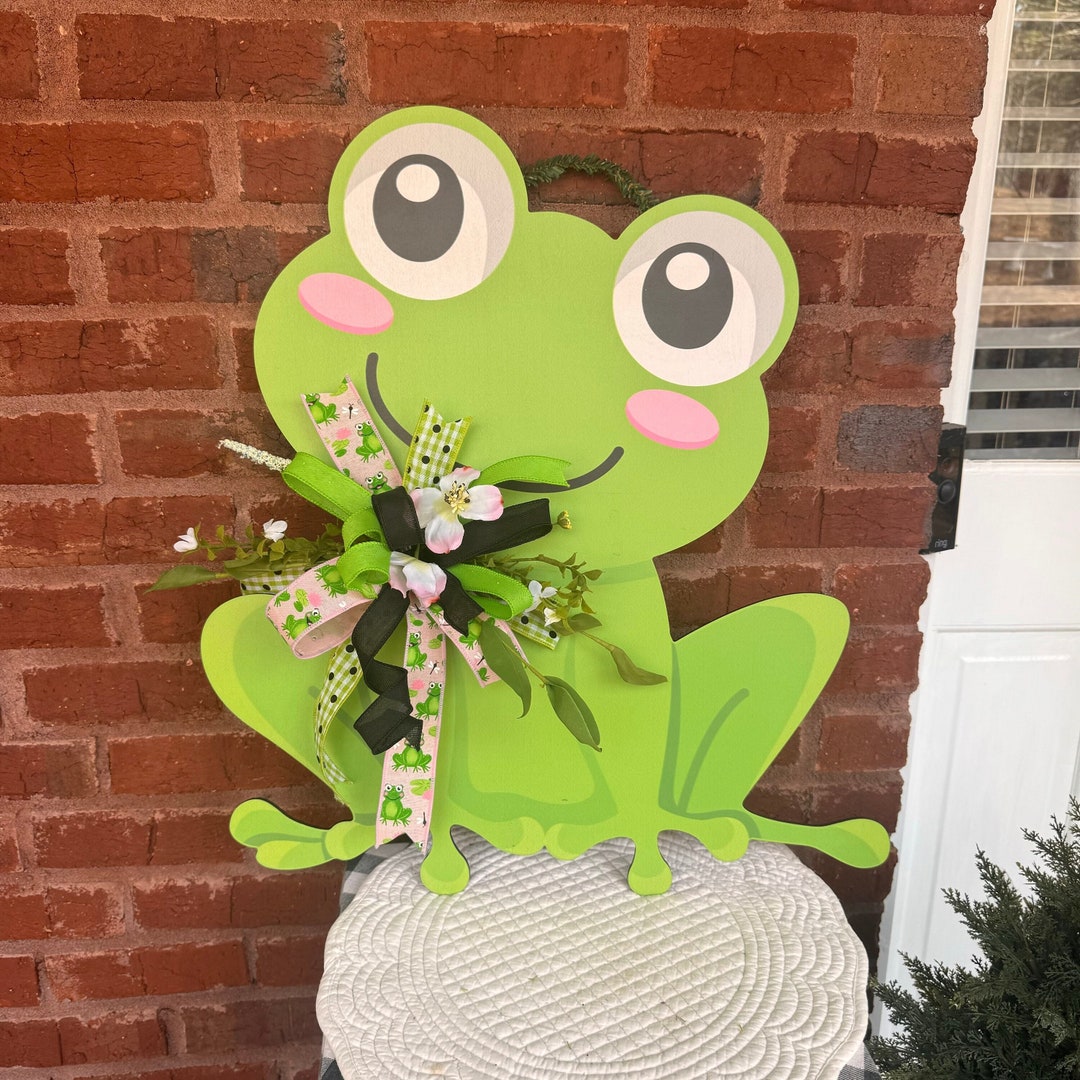 Frog Door Sign, Summer Front Door Decor, Mothers Day Gift, New ...