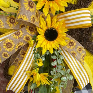 Sunflower Door Hanger, Spring Sunflower Door Hanger, Yellow Flower Door ...