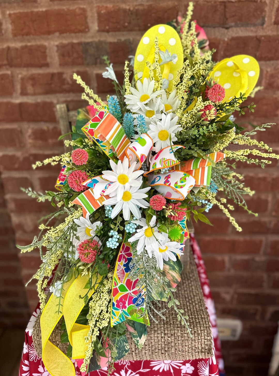 Summer Flip Flop Front Door Hanger, Flip Flop Mini Door Swag, Summer ...