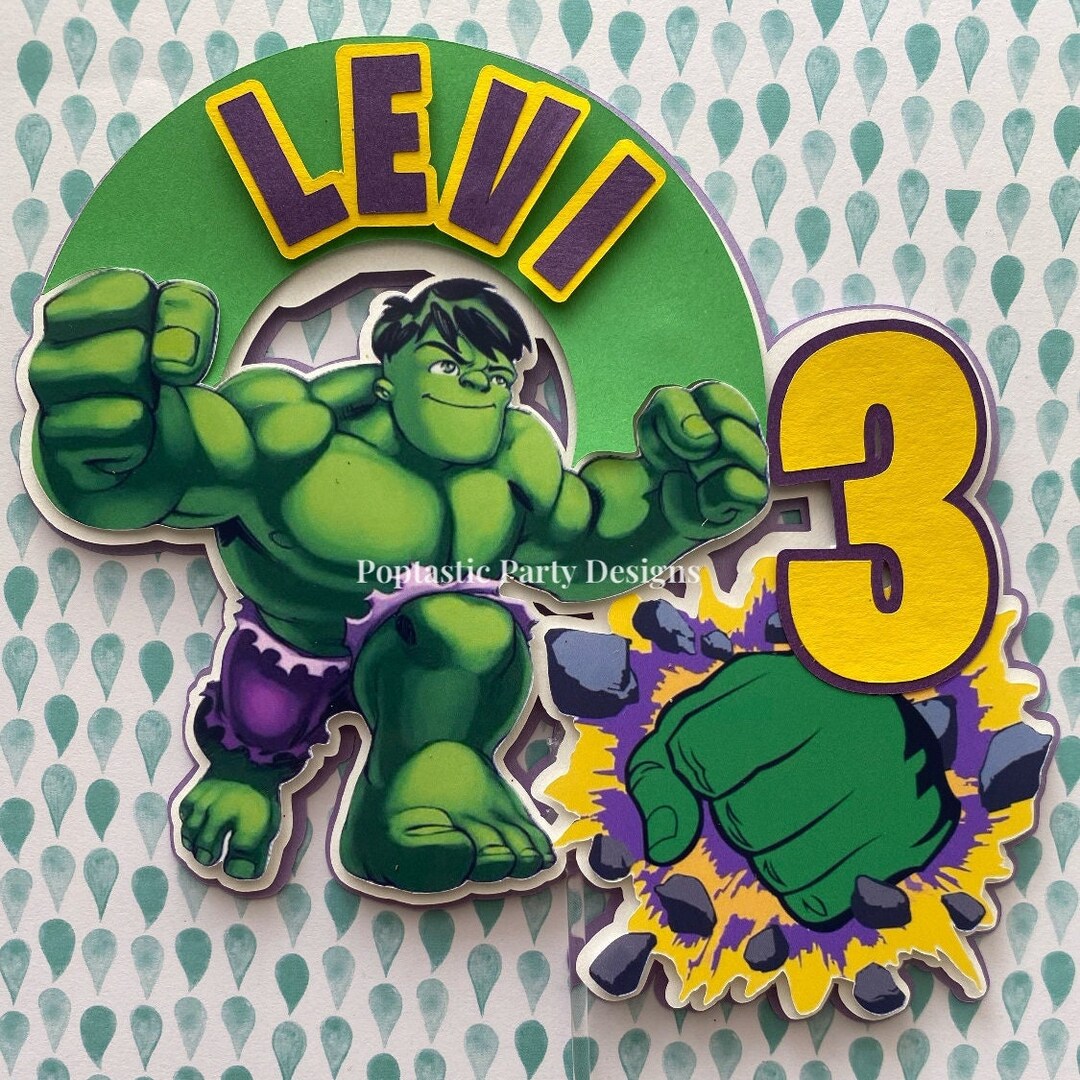 Hulk Cake Topper | Hulk Cake | Hulk Party | Hulk 3D Cake Topper | Hulk ...