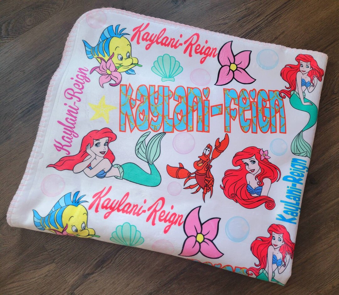 Personalized Ariel Blanket, Blanket With Name, Custom Blanket, Ariel ...