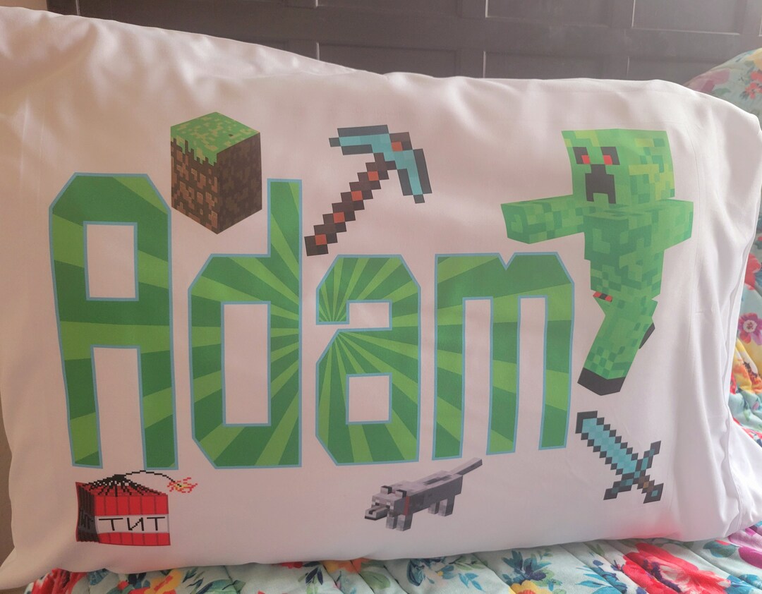 Name on Pillowcase, Personalized Pillowcase, Personalized Minecraft ...