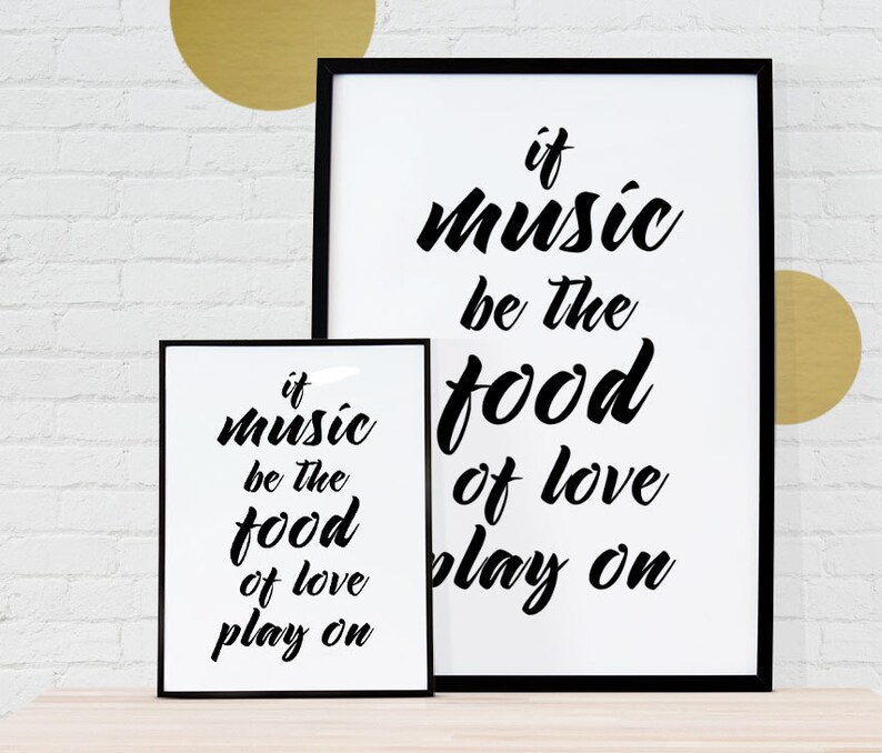 If Music Be the Food of Love Play on Shakespeare Typography - Etsy