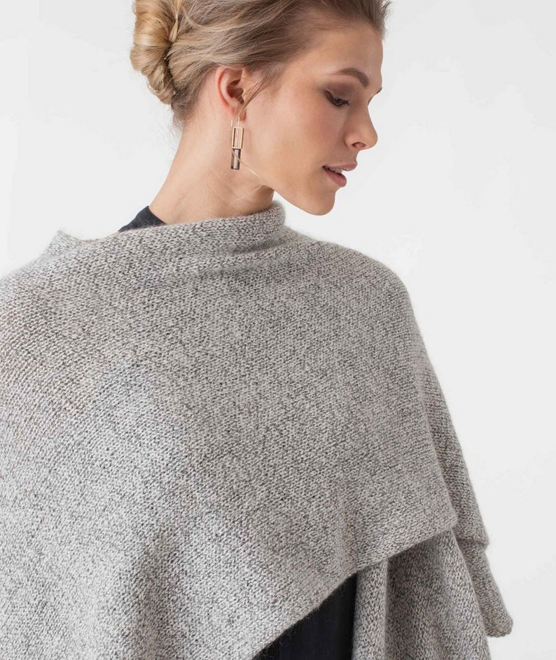 Soft Oversized Knit Poncho Baby Alpaca Wrap Over Top or Jacket - Etsy