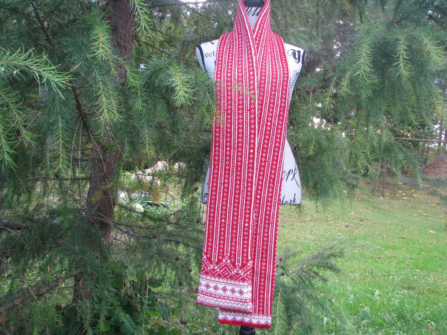 Red Woolen Knitted Scarf. Winter Scarf Unisex Gift for - Etsy