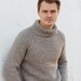 Hand Knitt Jumper for Men in With High Neck and Raglan, Wool Jumper ...