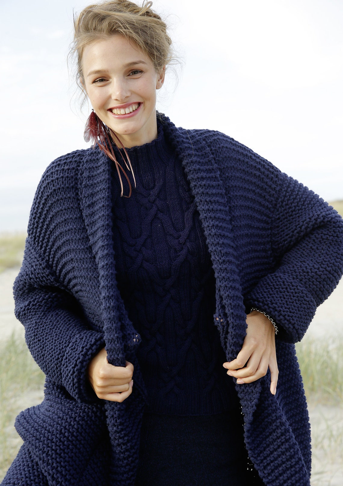 Chunky Knit Alpaca Blend Oversized Cardigan Coat - Etsy
