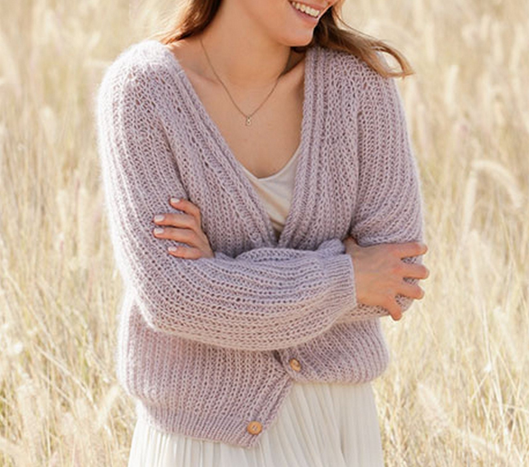 Knitted Jacket in Alpaca and Kid-silk. Lavender Breeze With - Etsy