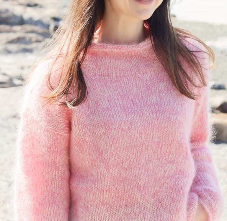 Kid-silk Mohair Knit Jumper: European Shoulder, Airy Sweater (size S ...