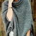 Soft Oversized Knit Poncho Baby Alpaca Wrap Over Top or Jacket Shawl ...