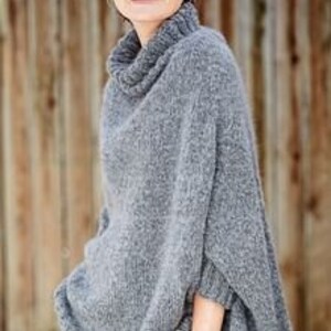 Soft Oversized Knit Poncho Baby Alpaca Wrap Over Top or Jacket Shawl ...