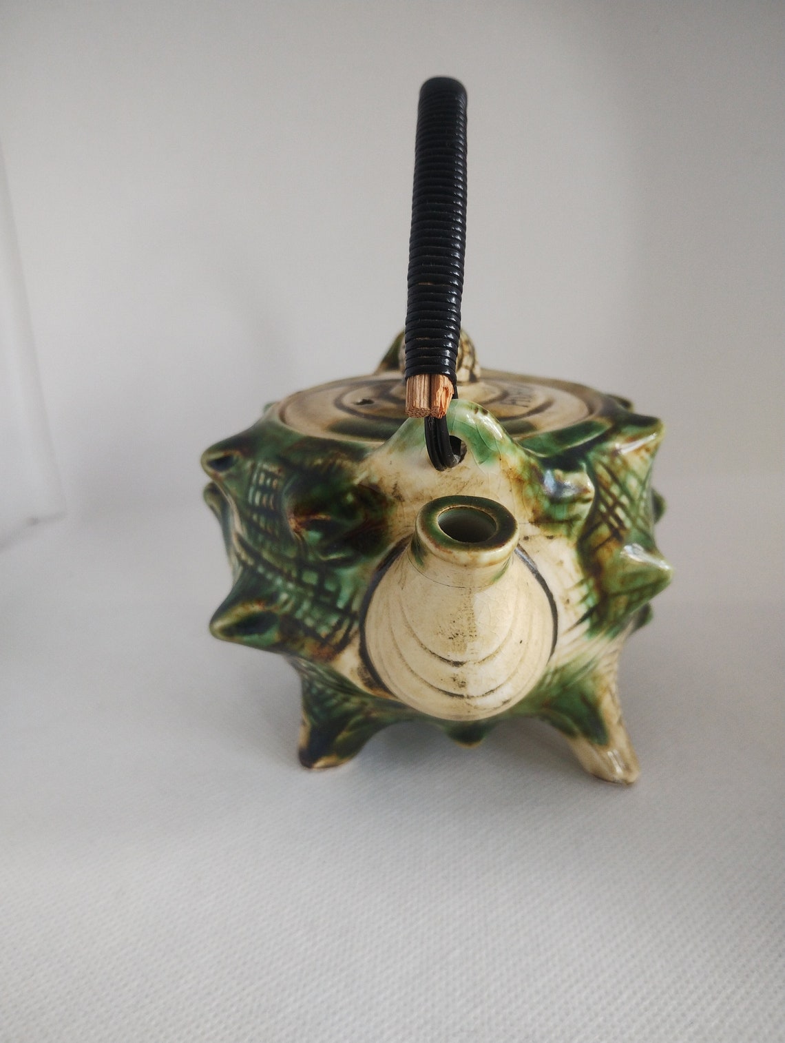Vintage Conch Shell Majolica Seashell Teapot Green - Etsy