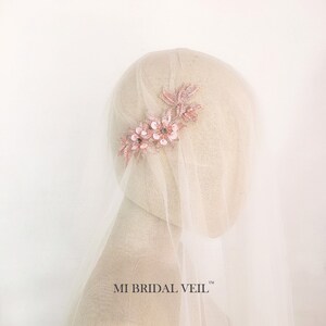 Juliet Cap Veil, Cap Veil, Vintage Inspired Veil, Blush Lace Juliet Cap ...