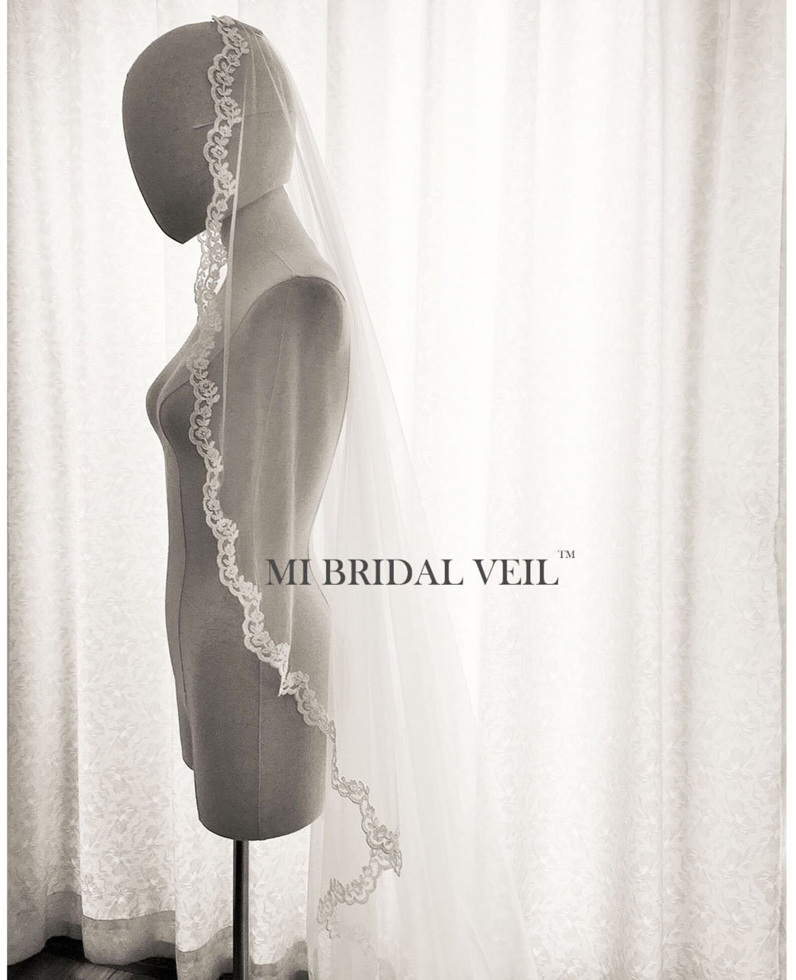 Mantilla Veil, Small Lace Mantilla Veil, Cathedral Lace Veil, Lace ...