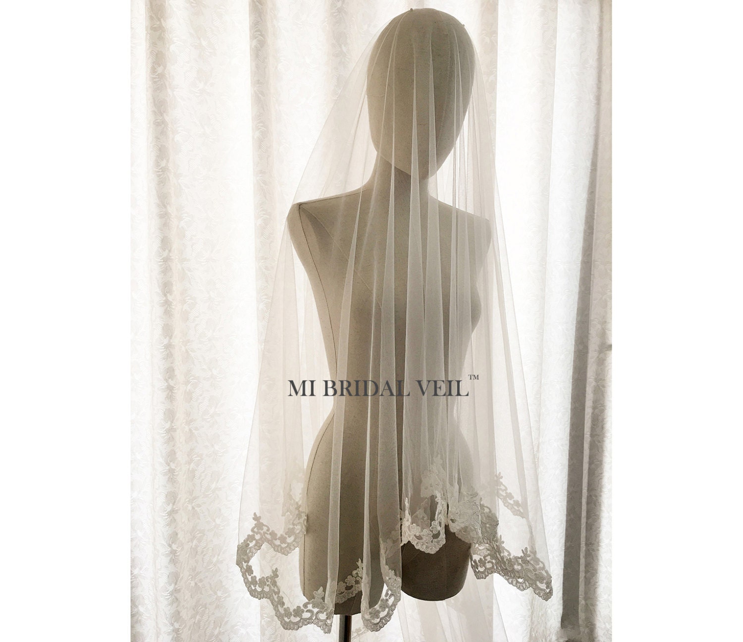 Cathedral Lace Veil Lace Wedding Veil Delicate Lace Veil - Etsy