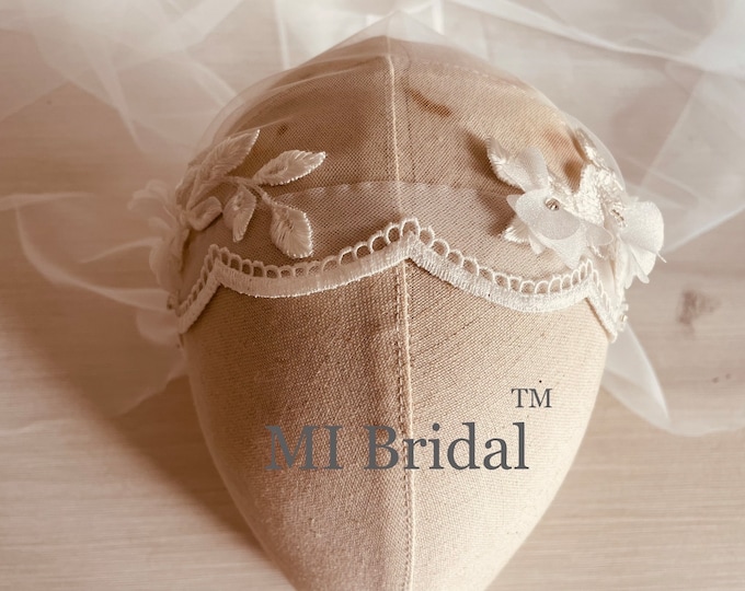 Juliet Cap Veil, 30s/60s Wedding Veil, Vintage Inspired Wedding Veil ...
