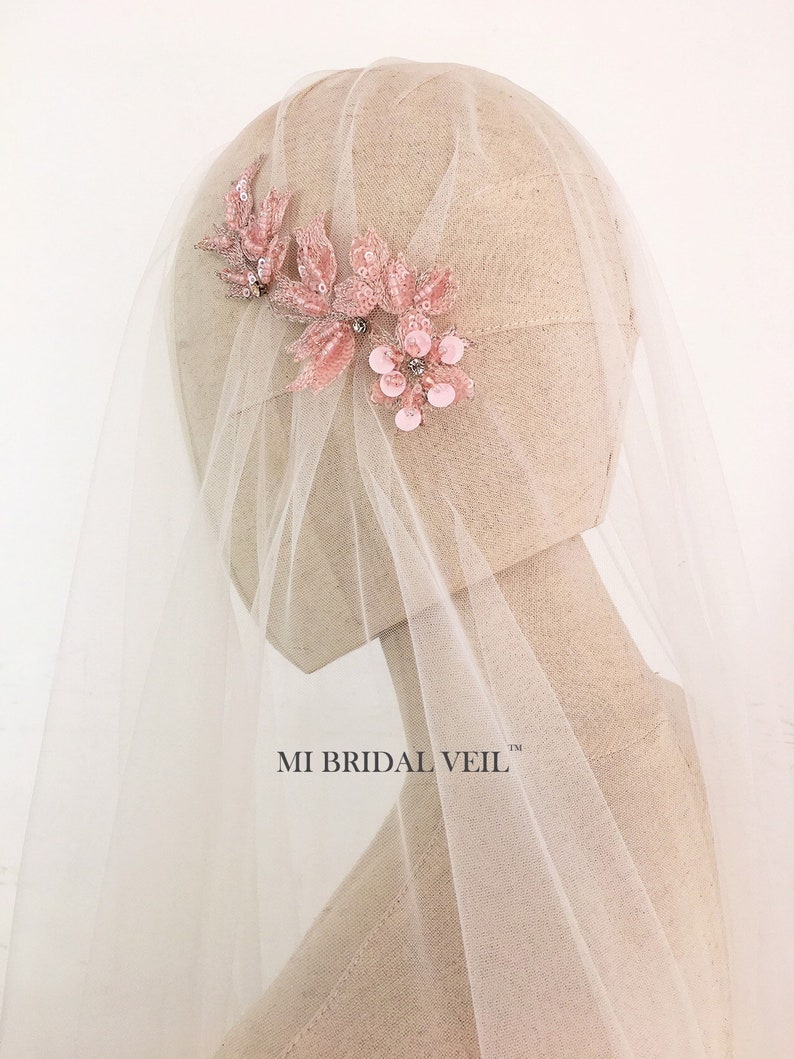 Juliet Cap Veil, Cap Veil, Vintage Inspired Veil, Blush Lace Juliet Cap ...