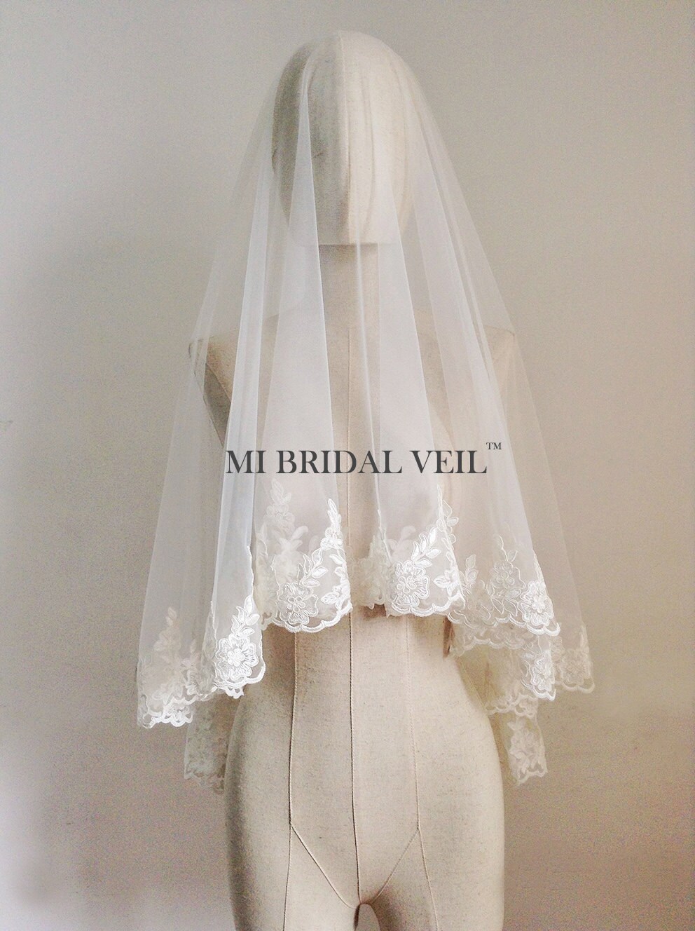 Lace Veil Lace Wedding Veil Lace Bridal Veil Fingertip | Etsy