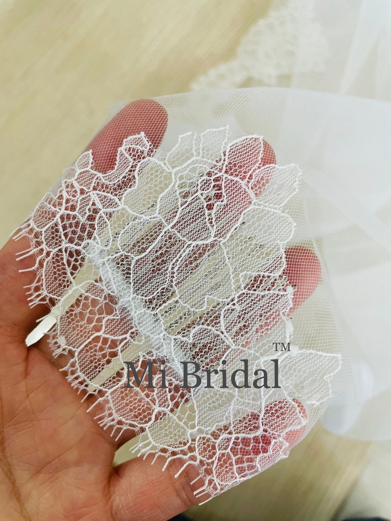 Fancy Lace Wedding Veil, Mantilla Lace Veil, Transparent Lace Bridal ...