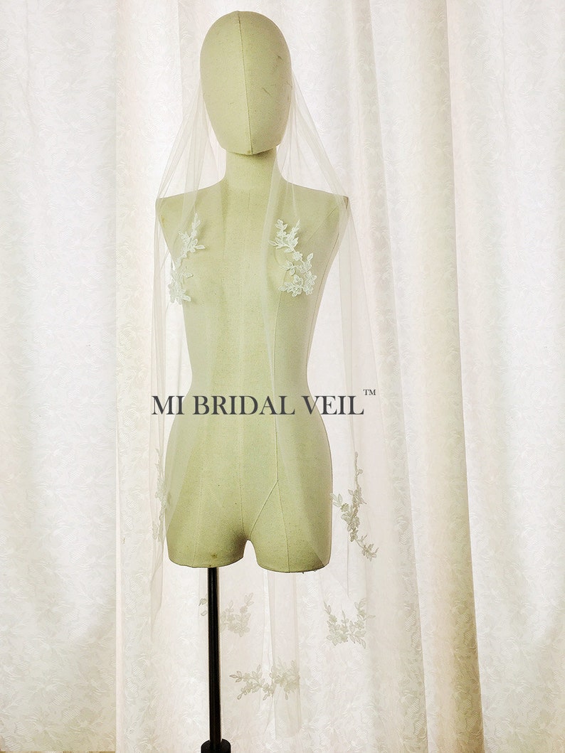 Lace Wedding Veil Bridal Lace Veil Waltz Subtle Rose Lace - Etsy