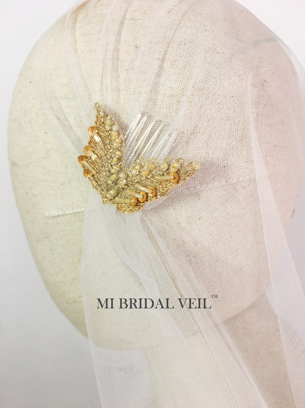Juliet Cap Veil, Cap Wedding Veil With Beaded Lace, Gold/ivory/white ...
