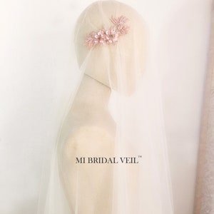 Juliet Cap Veil, Cap Veil, Vintage Inspired Veil, Blush Lace Juliet Cap ...