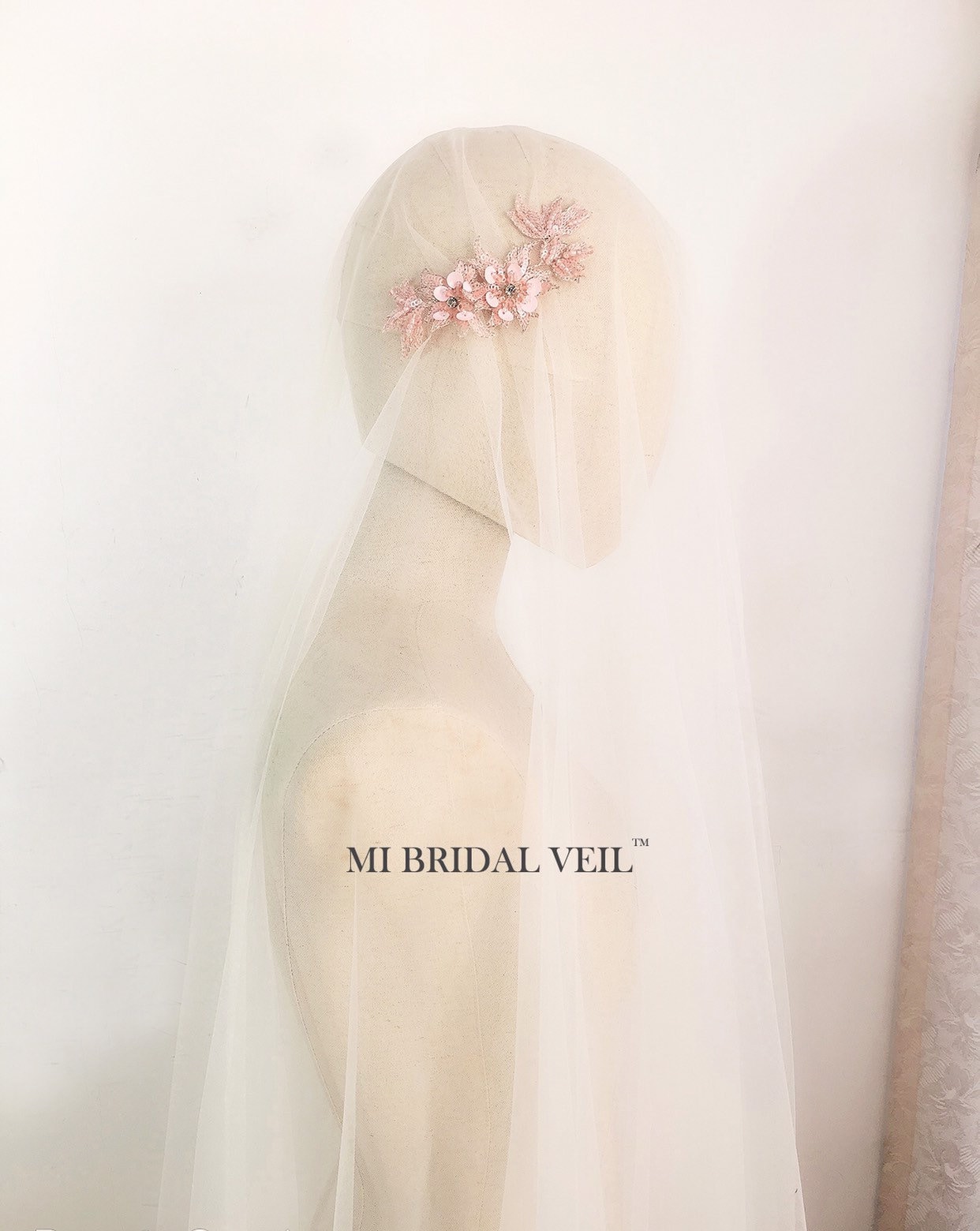 Juliet Cap Veil, Cap Veil, Vintage Inspired Veil, Blush Lace Juliet Cap ...