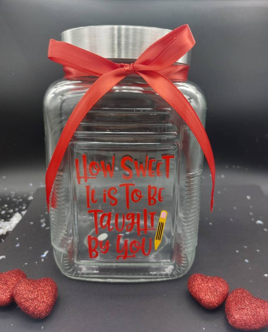 Teacher Candy Jar, Valentines Day, Chocolate Jar for Classroom, Mason ...