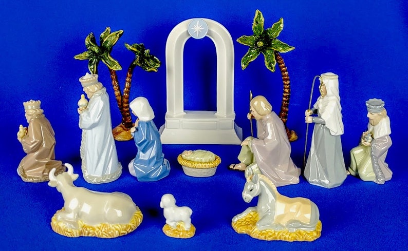 Hallmark Miniature Nativity Set palm Trees Not Included - Etsy