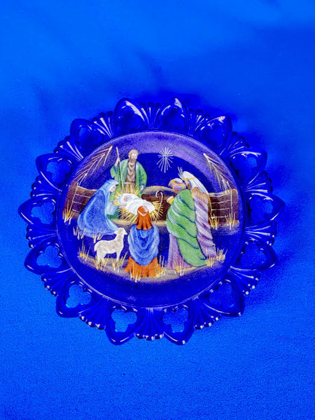 Fenton Nativity Plate - Etsy