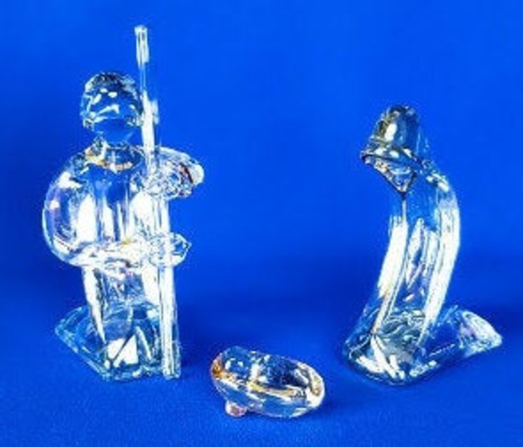 Hand Blown Glass Nativity Set - Etsy