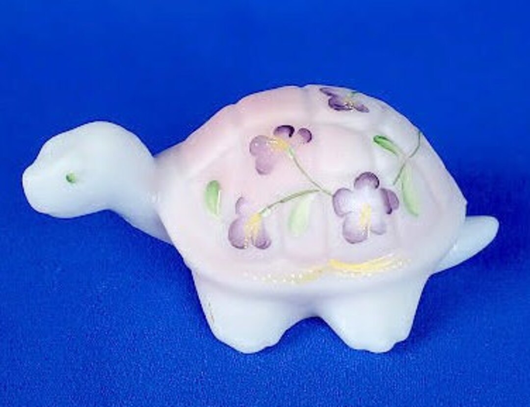 Fenton Hand Painted Turtle - Etsy