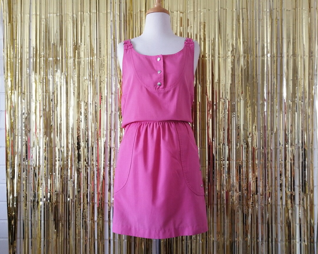 Vintage Hot Pink 80s Day Dress With Pockets Size Small - Etsy