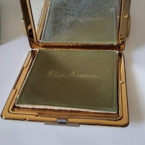 Vintage Elgin American 1940's Compact in Original Box, Gold Colored ...